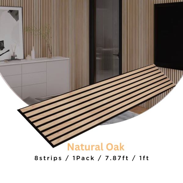 Natural Oak | Acoustic Slat Wood Panel Wall | 7.87ft 1 Pack – 100% Real ...